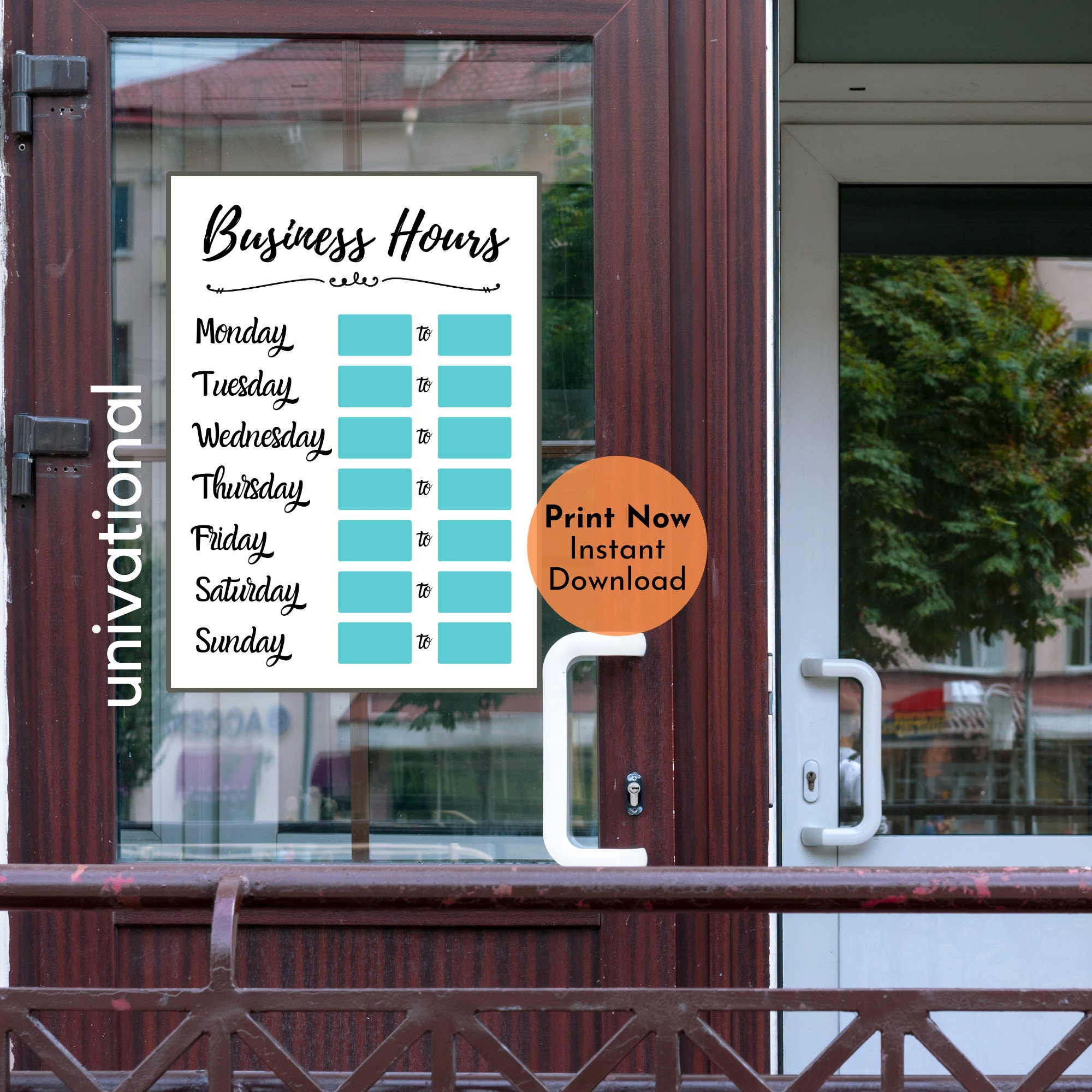 Business Hours Sign Business Hours Printable Store Hours - Etsy
