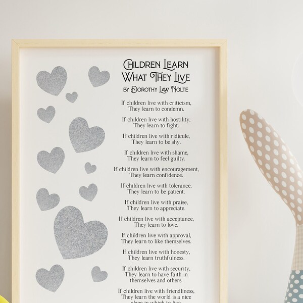 Children Learn What They Live - Etsy