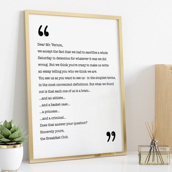 Breakfast Club Quote - Etsy