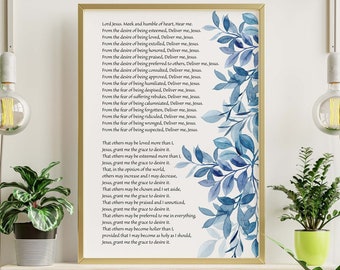 Litany of Humility Print | Catholic Wall Art - Etsy