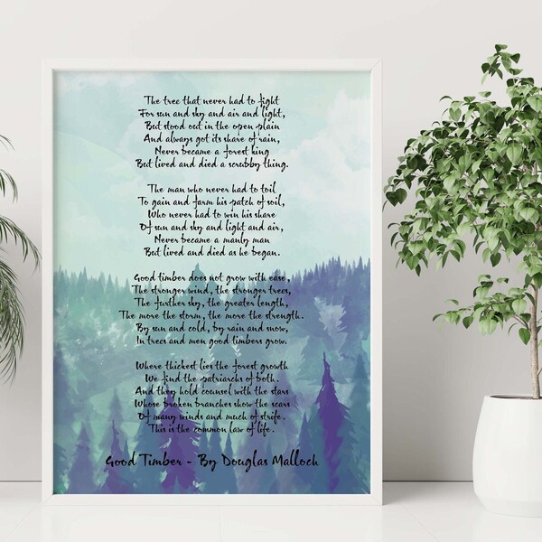 Good Timber Poem - Etsy