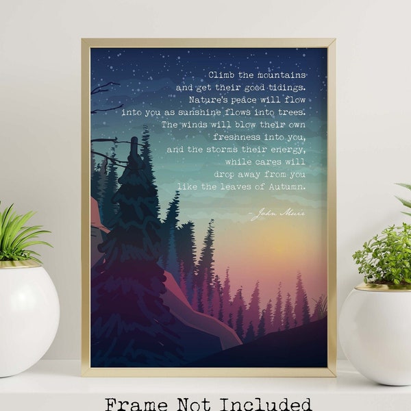John Muir Quote Wall Art - Etsy