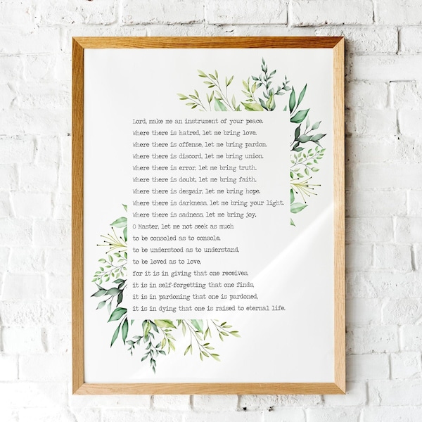 Prayer for Peace Poster - Etsy