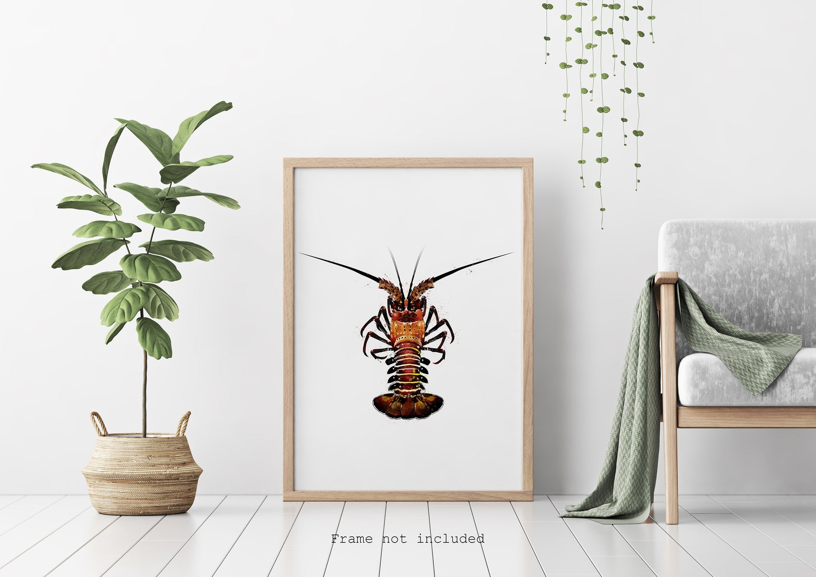 Spiny Lobster Printable Wall Art Lobster Illustration | Etsy