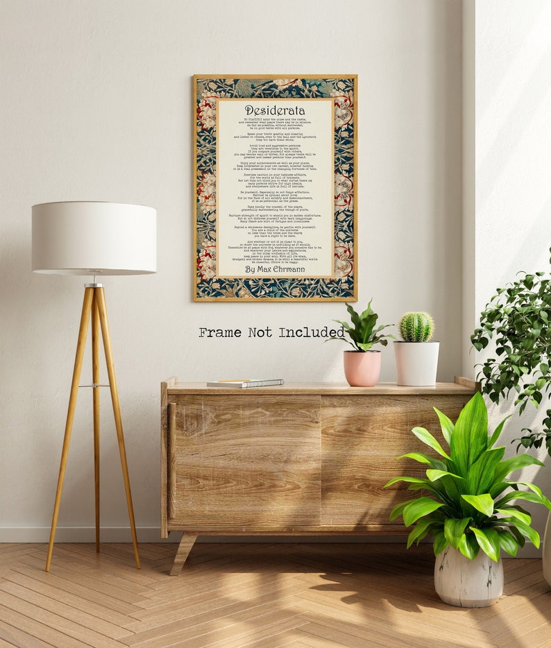 Desiderata Poem Print Poem by Max Ehrmann William Morris - Etsy