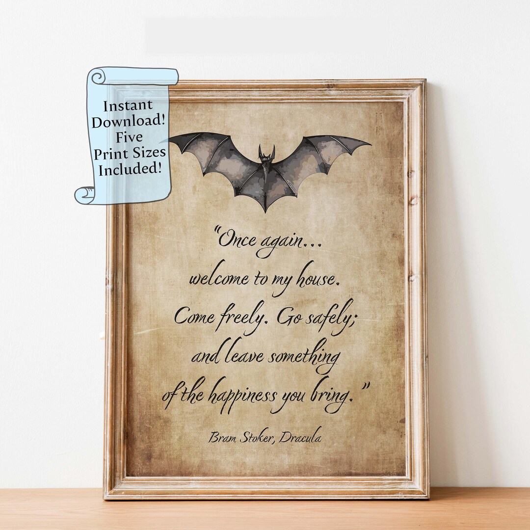 Dracula Quote Print: Gothic Welcome Sign, Bram Stoker Art (digital ...