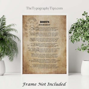 Rudyard Kipling Boots Poem Art Print: Vintage Style (digital Download ...