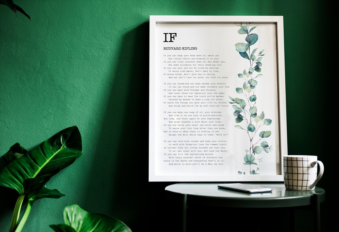 IF by Rudyard Kipling Printable Wall Art Downloadable Print | Etsy