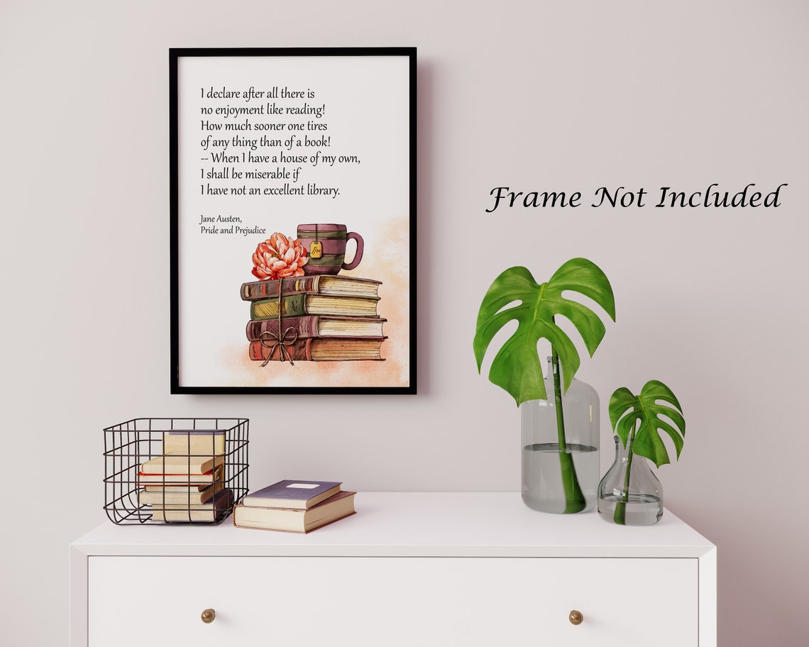 Pride and Prejudice Quote Print: Jane Austen Literary Art (digital ...