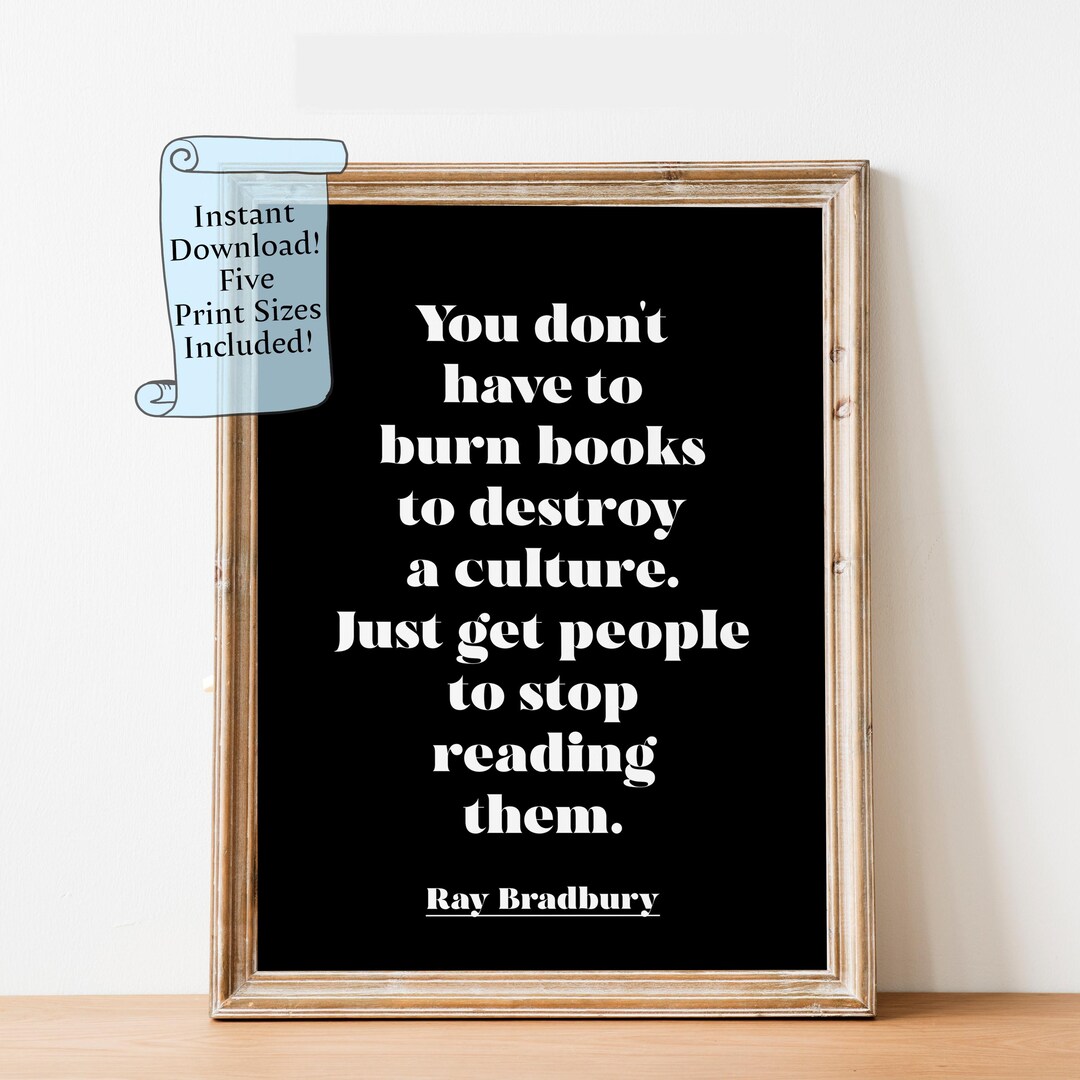 Ray Bradbury Quote Printable | Instant Download Digital Art | Banned ...