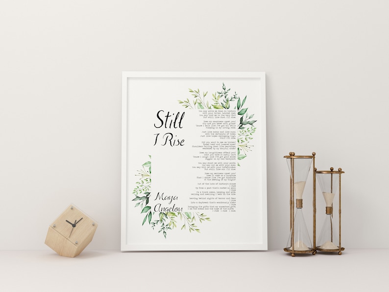 Still I Rise Poem Maya Angelou Printable Wall Art - Etsy