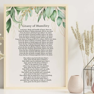 Litany of Humility Poster Print - Catholic Prayer for Humility ...