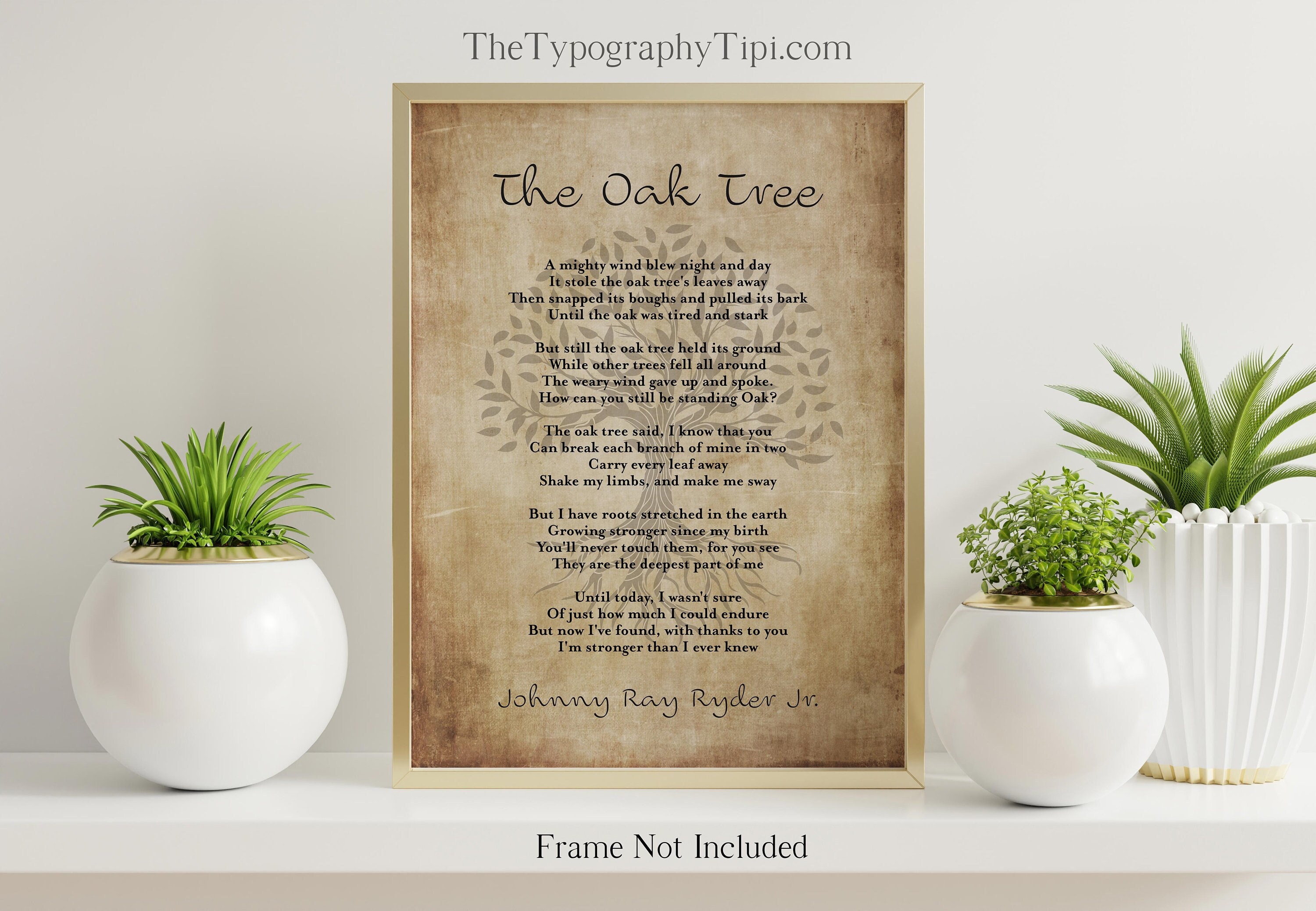 The Oak Tree Poem by Johnny Ray Ryder Jr Printable Wall Art - Etsy UK