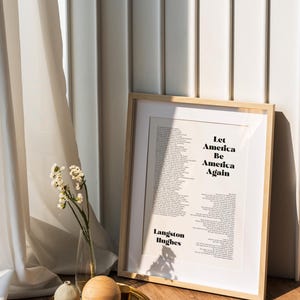 Langston Hughes Poem Print: Let America Be America Again (digital ...