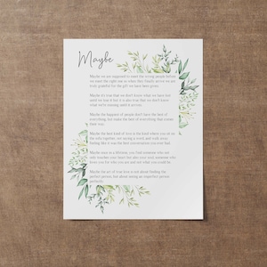 Maybe - Love Poem Print - Wedding Poem - Wedding Gift - Marriage ...