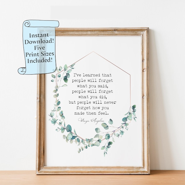 Maya Angelou Quote Wall Art - Etsy