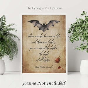 Dracula Book Quote Print Bram Stoker the Light of All Lights, Literary ...