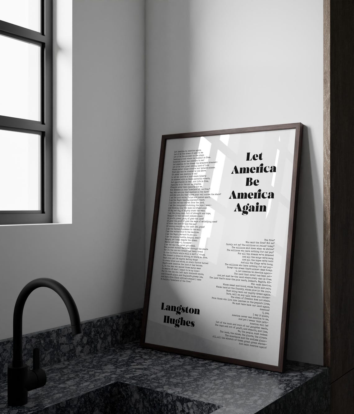 Langston Hughes Poem Print: Let America Be America Again (digital ...
