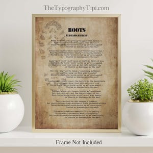 Rudyard Kipling Boots Poem Art Print: Vintage Style (digital Download ...