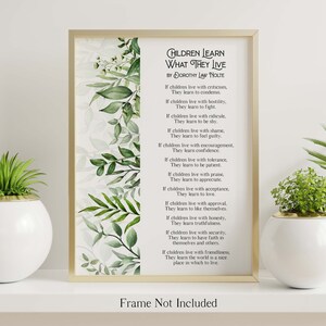 Children Learn What They Live Poem Print - New Parent Gift - Etsy