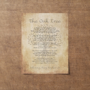 The Oak Tree Poem Print: Johnny Ray Ryder Jr. Wall Art (digital ...