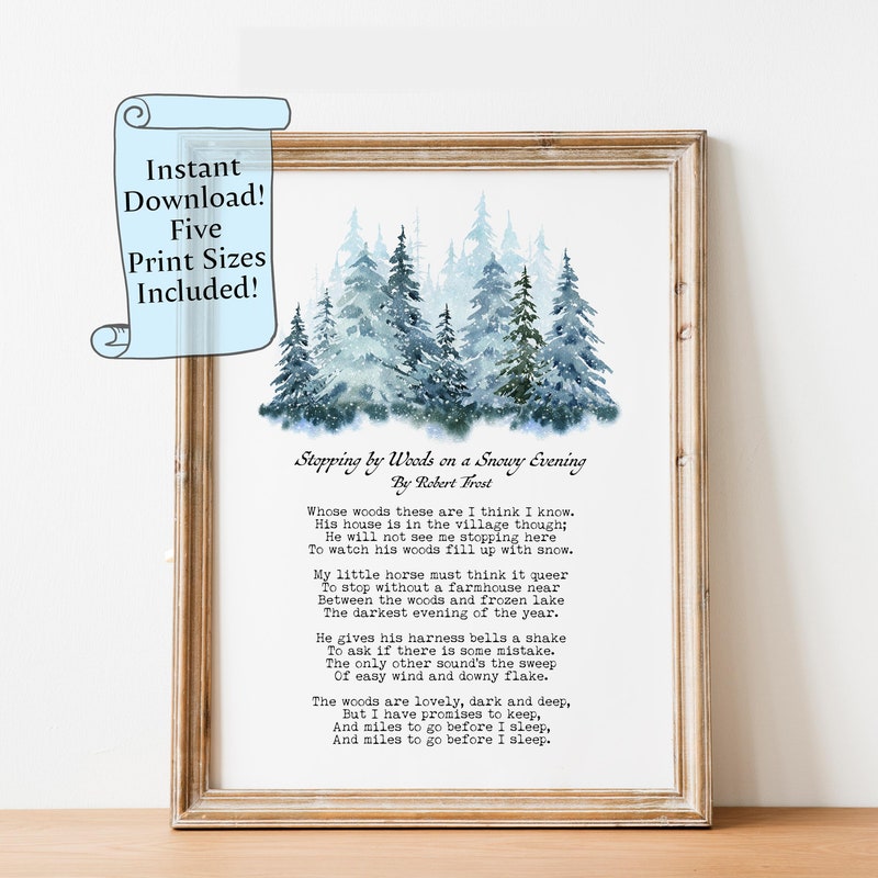 Robert Frost Poem Digital - Etsy