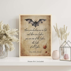 Dracula Book Quote Print Bram Stoker the Light of All Lights, Literary ...