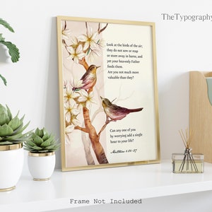 Scripture Wall Art Look at the Birds Bible Verse Matthew - Etsy