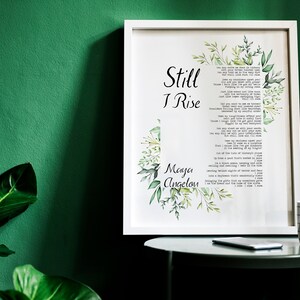 Still I Rise Poem - Maya Angelou Printable Wall Art - Downloadable ...