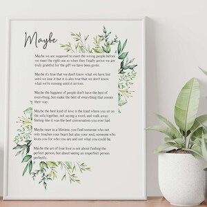 Maybe - Love Poem Print - Wedding Poem - Wedding Gift - Marriage ...