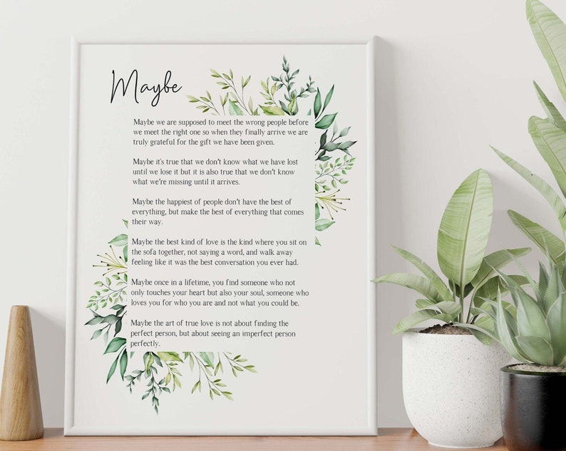Maybe Love Poem Print Wedding Poem Wedding Gift - Etsy
