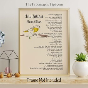 Invitation by Mary Oliver, Poem Wall Art Print Instant Download Poetry ...