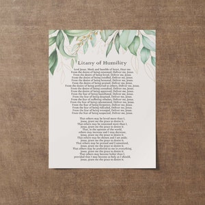 Litany of Humility Poster Print - Catholic Prayer for Humility ...
