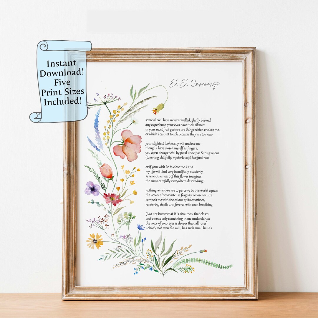 Cummings Poem Somewhere I Have Never Travelled, Gladly Beyond With ...