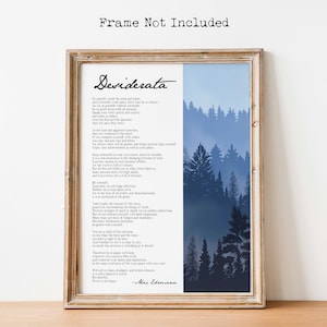 Desiderata Print Poem by Max Ehrmann Illustrated Poem Poster Print ...