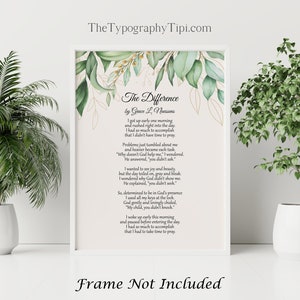 The Difference Poem by Grace L Naessens - Printable Wall Art - Digital ...