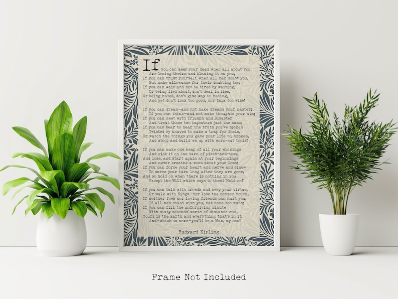 IF Poem Rudyard Kipling Poem Vintage Wallpaper Background - Etsy