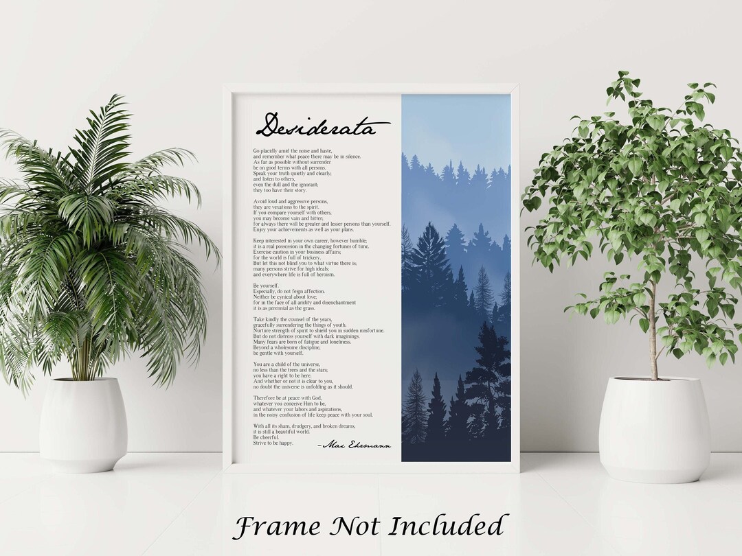 Desiderata Print Poem by Max Ehrmann Illustrated Poem Poster Print ...