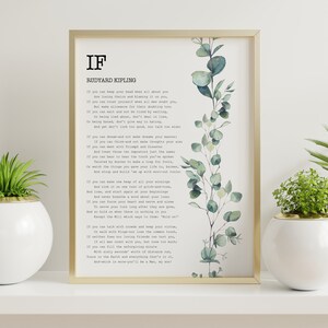 IF by Rudyard Kipling Printable Wall Art - Downloadable Print - If Poem ...