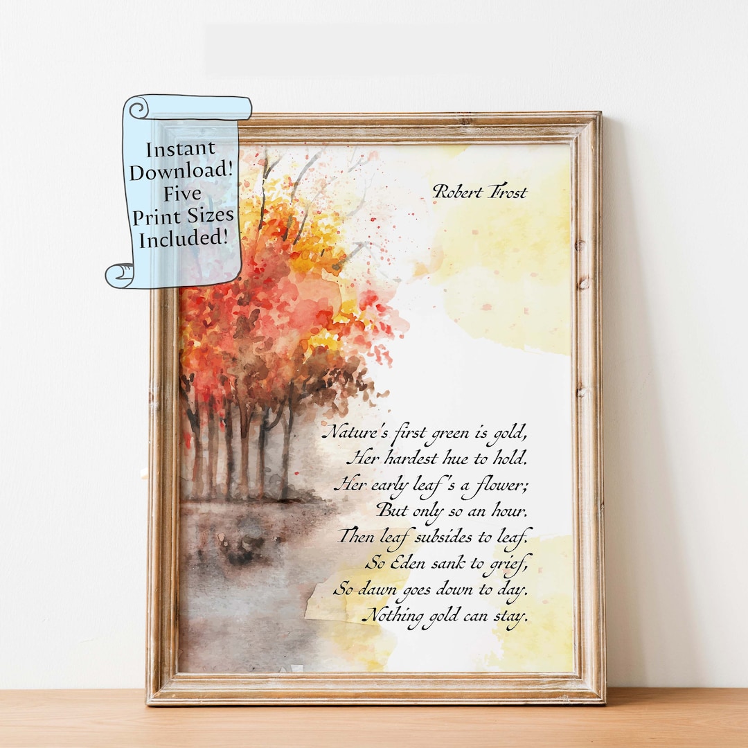 Nothing Gold Can Stay Robert Frost Poem Instant Download - Robert Frost ...