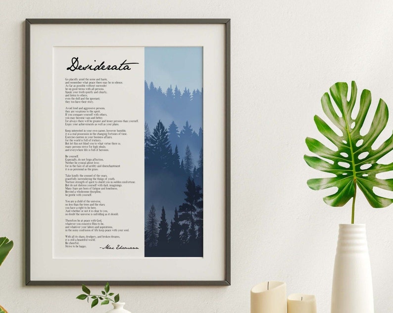 Desiderata Print Poem by Max Ehrmann Illustrated Poem - Etsy
