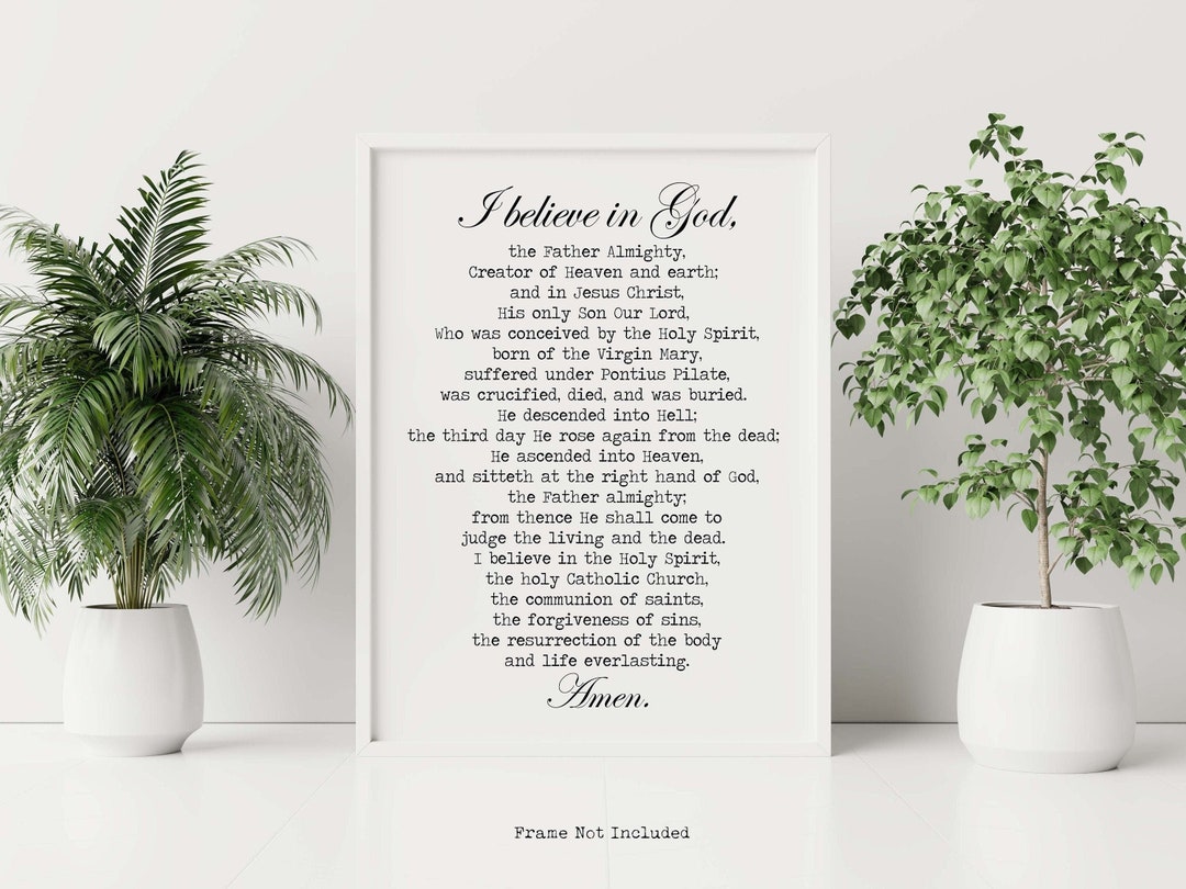 The Apostles' Creed Prayer Print - the Apostles' Creed - Prayer Poster ...