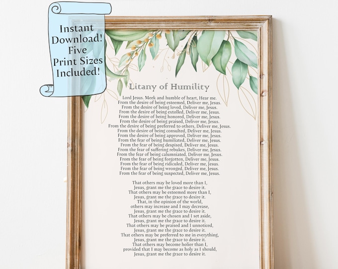 Litany of Humilty With Rainbow Heart, Personalized Gift Confirmation ...