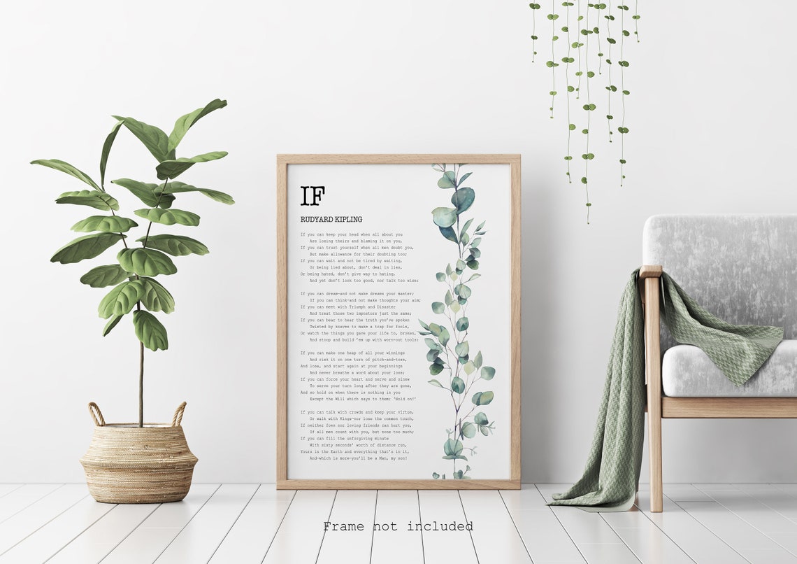 IF by Rudyard Kipling Printable Wall Art Downloadable Print | Etsy