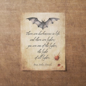 Dracula Book Quote Print Bram Stoker the Light of All Lights, Literary ...