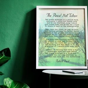 The Road Not Taken Downloadable Print - Robert Frost Poem - Watercolor ...