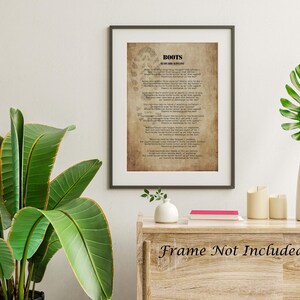 Rudyard Kipling Boots Poem Art Print: Vintage Style (digital Download ...
