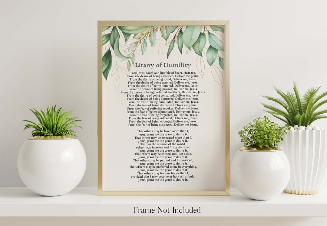 Litany of Humility Poster Print - Catholic Prayer for Humility ...