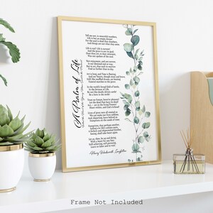 A Psalm of Life Poem Henry Wadsworth Longfellow Poetry Poster Print ...