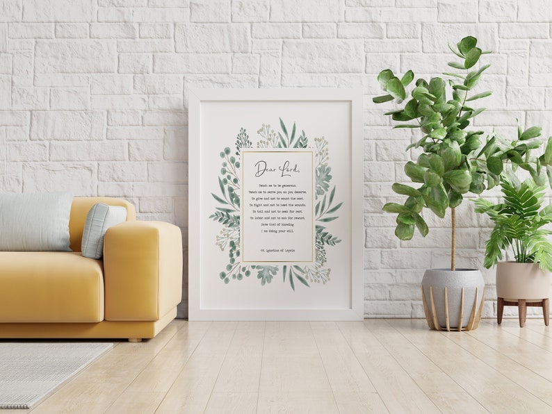 St. Ignatius Prayer for Generosity Prayer Print Printable - Etsy